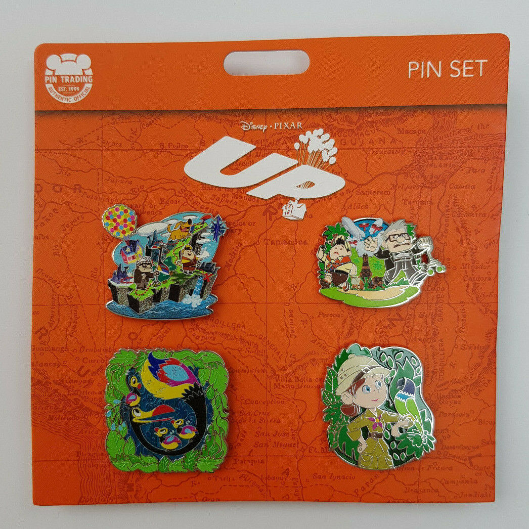 Disney Parks Pixar Up Carl Ellie Russell Dug 4 Pin Badge Trading Set ...