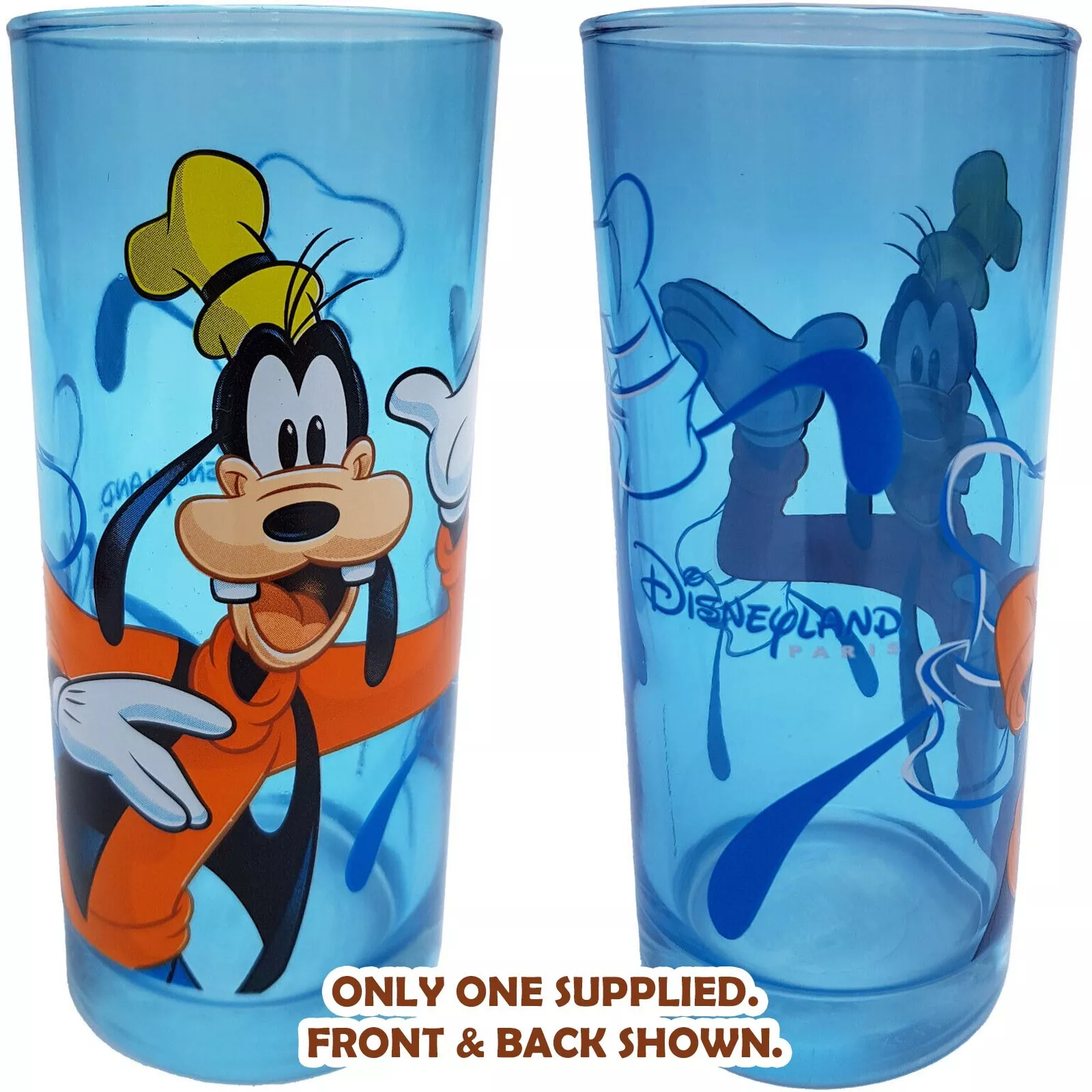 Disneyland Paris Goofy Face Blue Tall Tumbler Drinking Glass - Shop The ...
